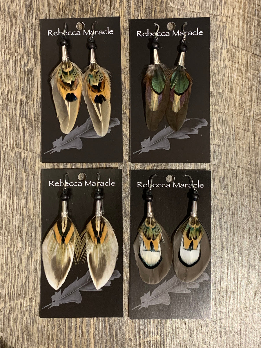 Feather Earrings & Jewelry – Rebecca Maracle Mohawk Feathersmith