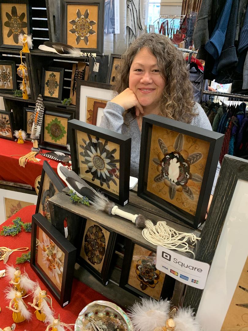 Framed Featherwork – Rebecca Maracle Mohawk Feathersmith