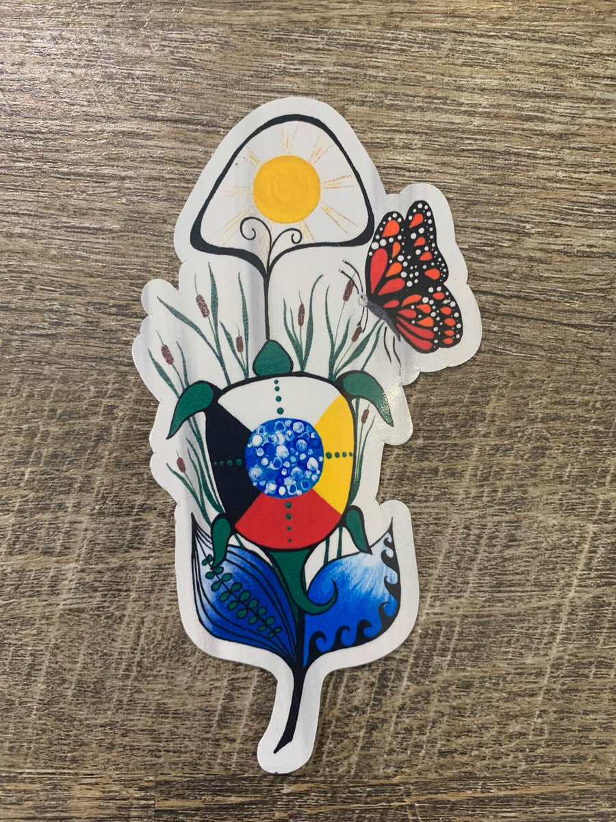 Feather Sticker “Living Waters” – Rebecca Maracle Mohawk Feathersmith