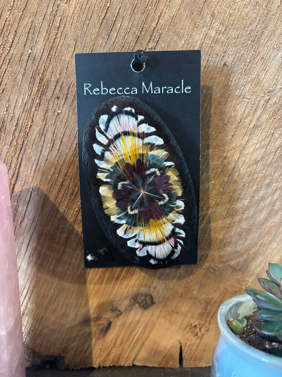 Fancy Feather Barrette – Rebecca Maracle Mohawk Feathersmith
